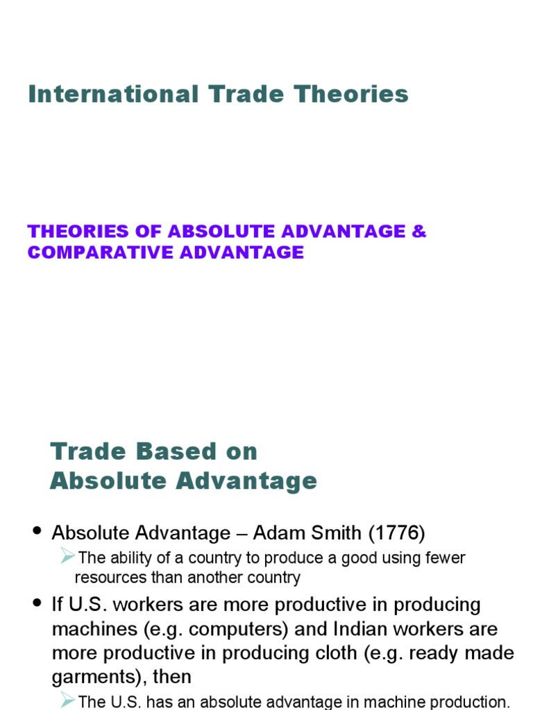 Absolute and Comparative Advantage Explained | PDF | Comparative ...