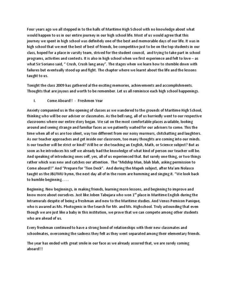 Class History | PDF | Prom | Psychological Concepts