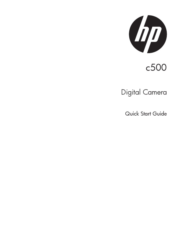 Quick Start Guide for the HP Digital Camera c500 | PDF | Secure Digital | Camera