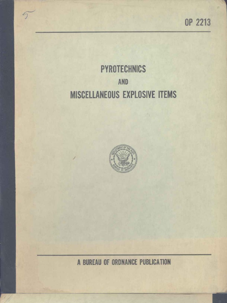 OP 2213 - Pyrotechnics and Miscellaneous Explosive Items - 1957 | PDF