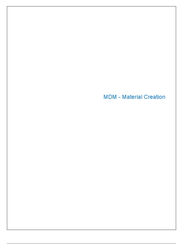 MDM - Material Creation | PDF | Specification (Technical Standard ...