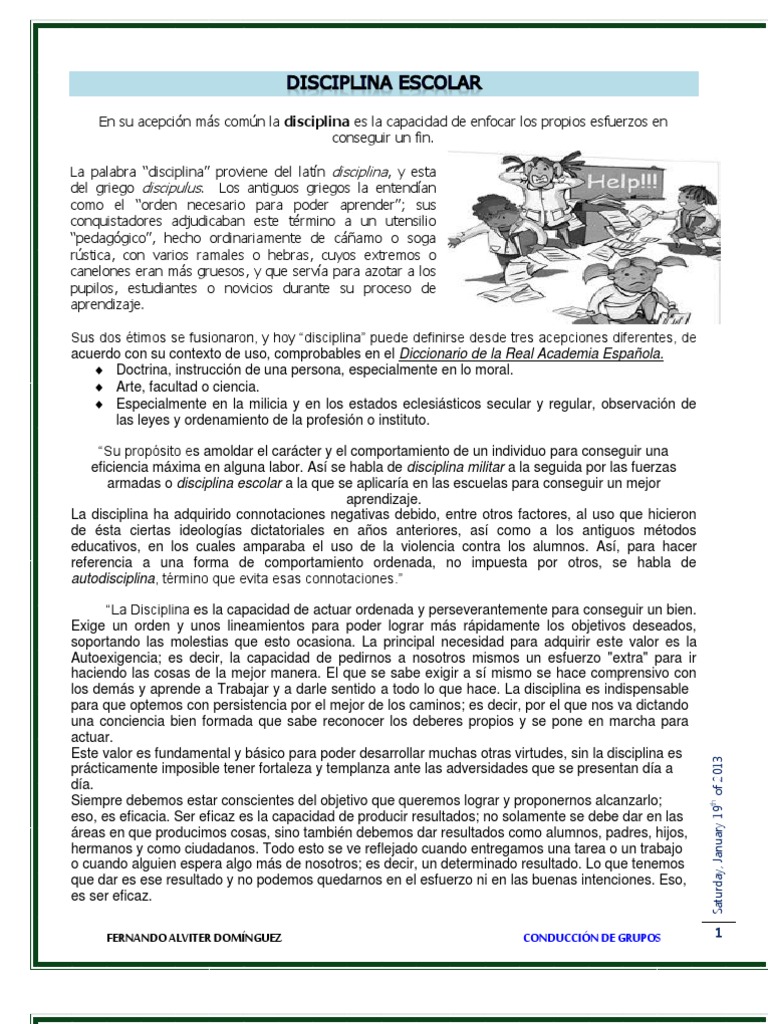 Disciplina Escolar Y Factores Que Influyen | PDF | Disciplinas ...