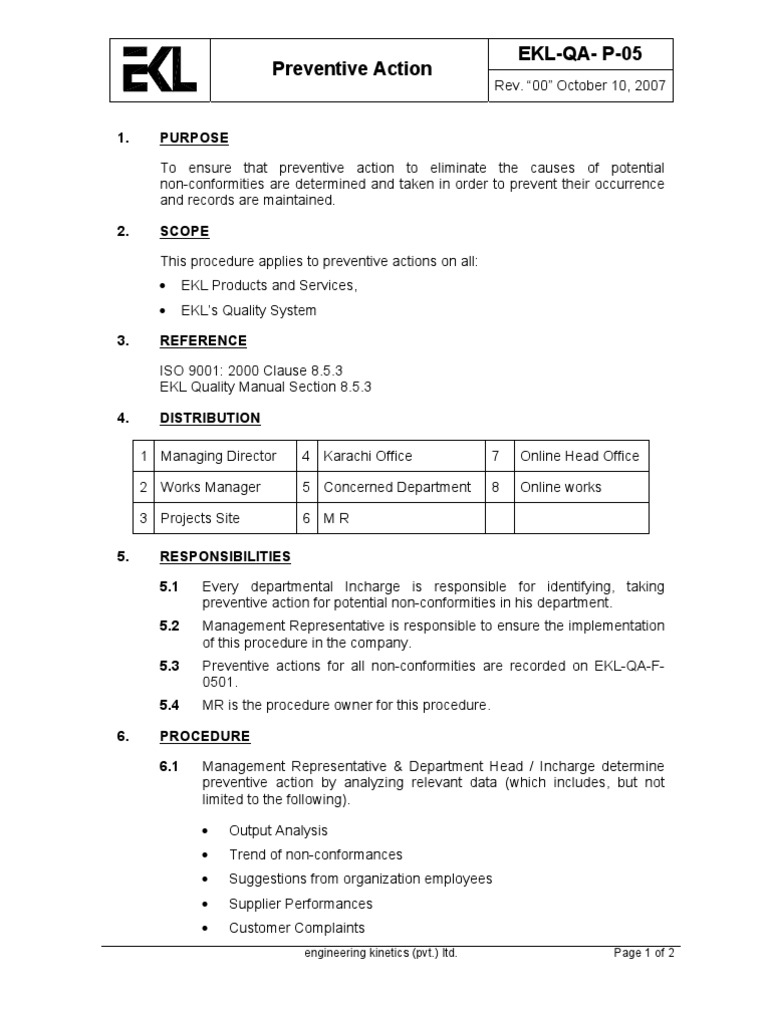 Preventive Action | PDF