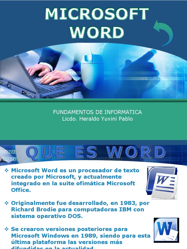 Introduccion A Microsoft Word | PDF | Microsoft Word | Software de ...