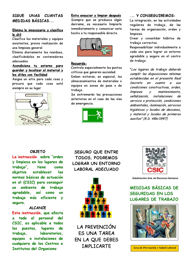 Triptico - Orden y Limpieza | PDF | Tecnología