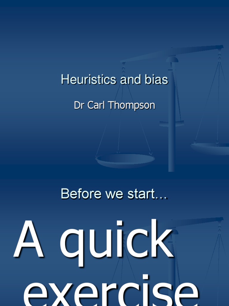 Heuristics and Bias | Download Free PDF | Representativeness Heuristic ...