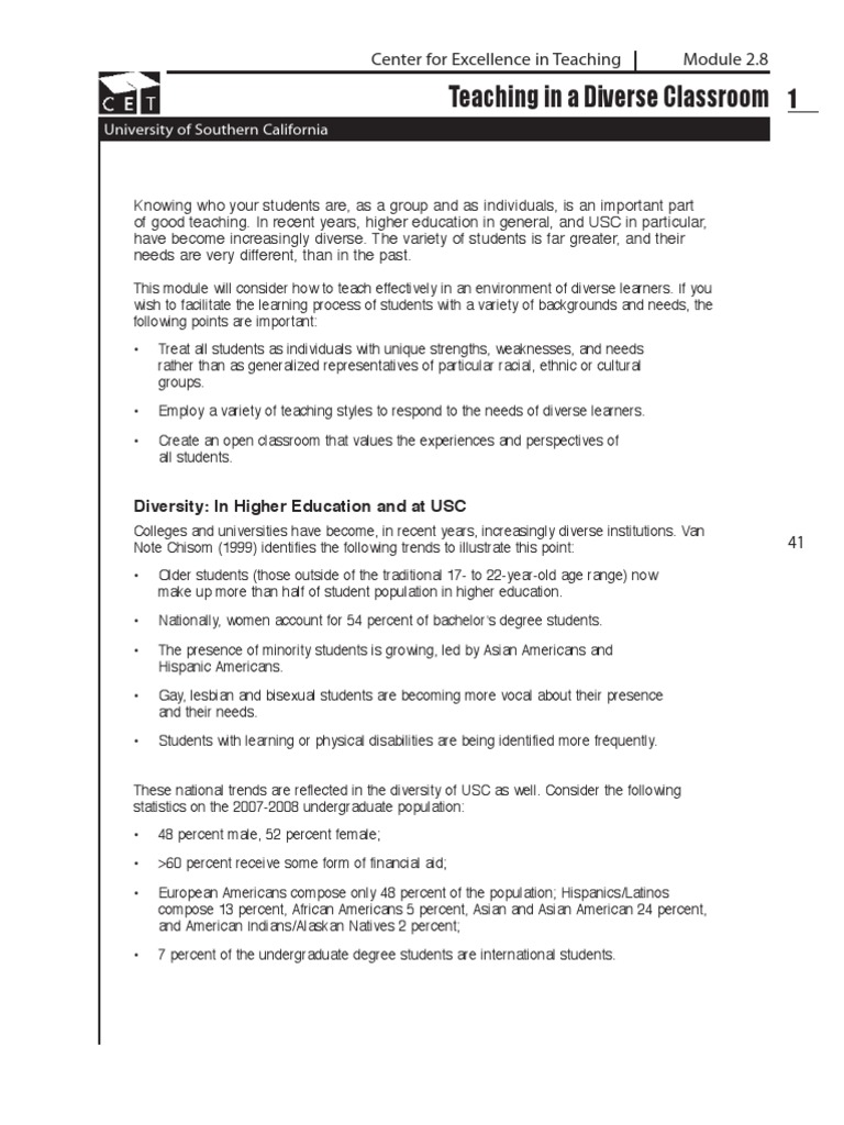 Teaching Strategies for Diverse Classrooms | PDF | Learning Styles ...