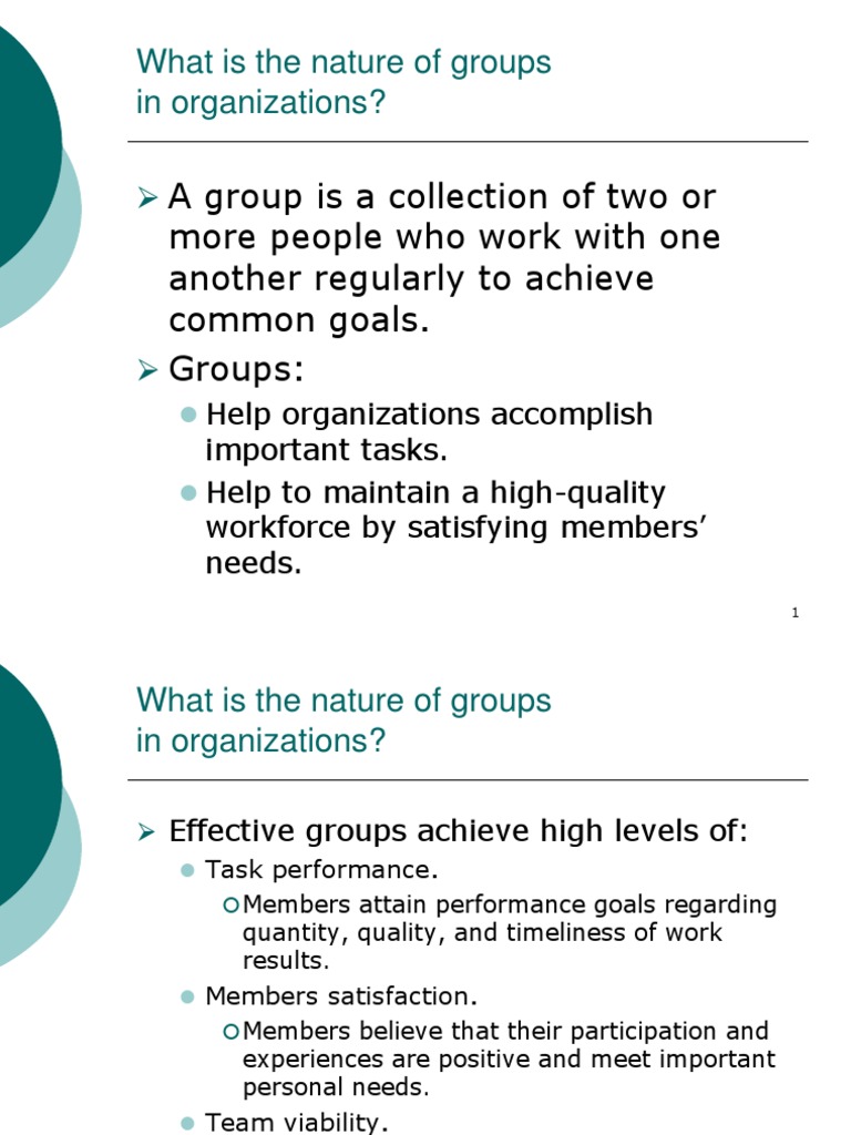 A Group Is A Collection of Two or More People Who Work With One Another ...