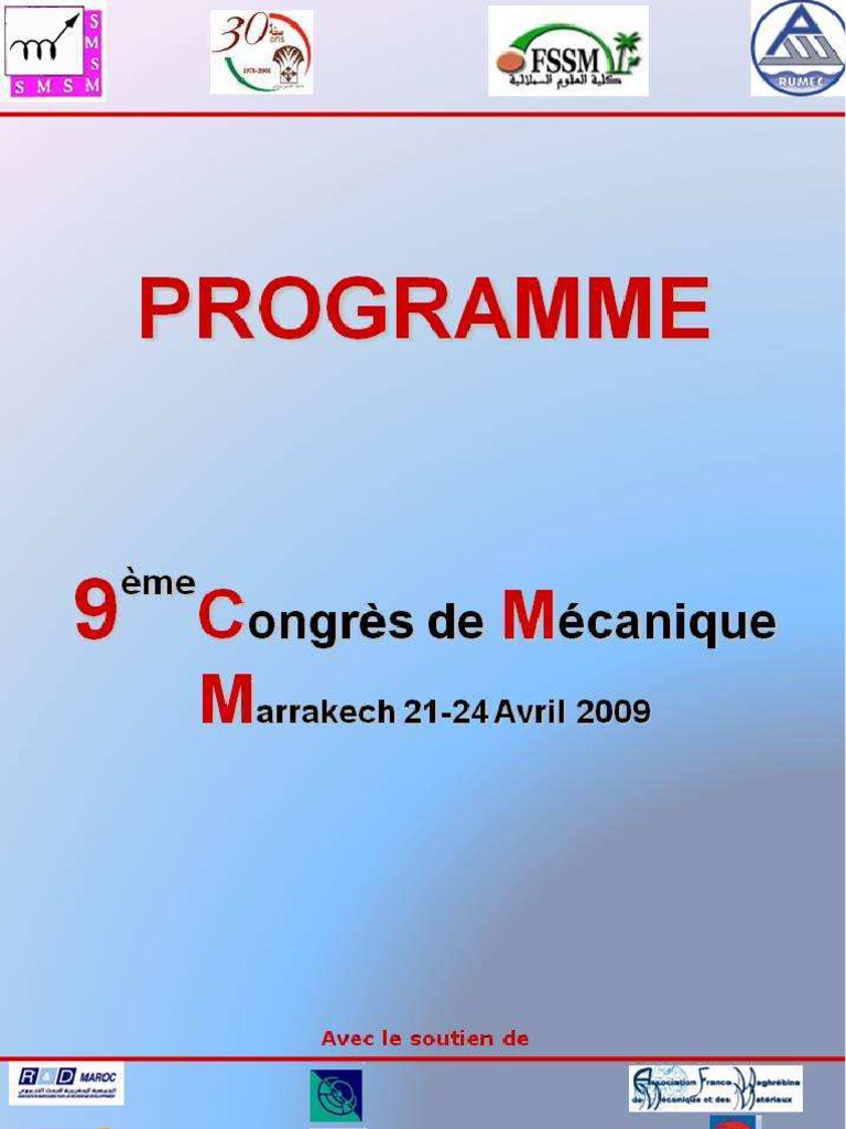 Programme M Canique'09 PDF | PDF | Convection | Matériau composite
