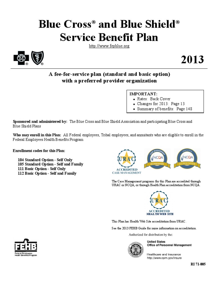 BcBsServiceBenefitPlan 2013 | PDF | Federal Employees Health Benefits ...