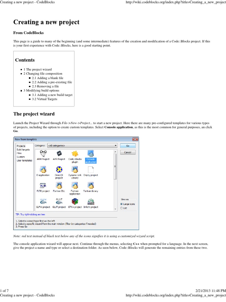 Creating A New Project Codeblocks Pdf Pdf Library Computing Command Line Interface 3721
