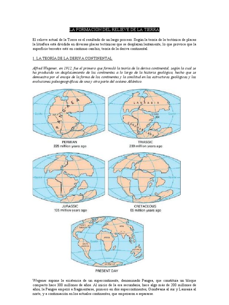 La Formación Del Relieve de La Tierra | PDF | Placas tectónicas | Terreno