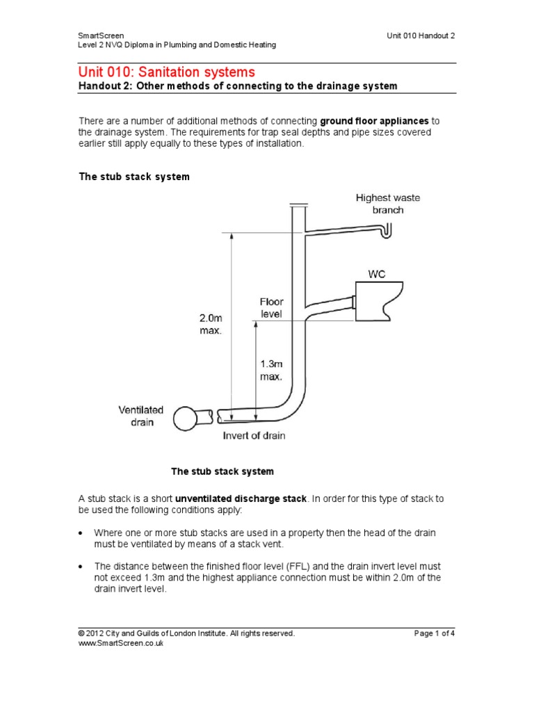 Connect Drainage Systems with Stub Stacks, Direct Connections | PDF