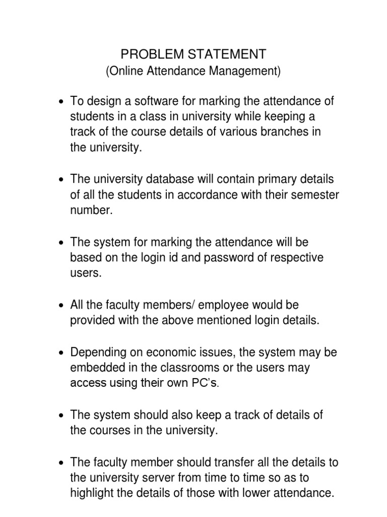 Online Attendance Management System | PDF | Java Script | Use Case