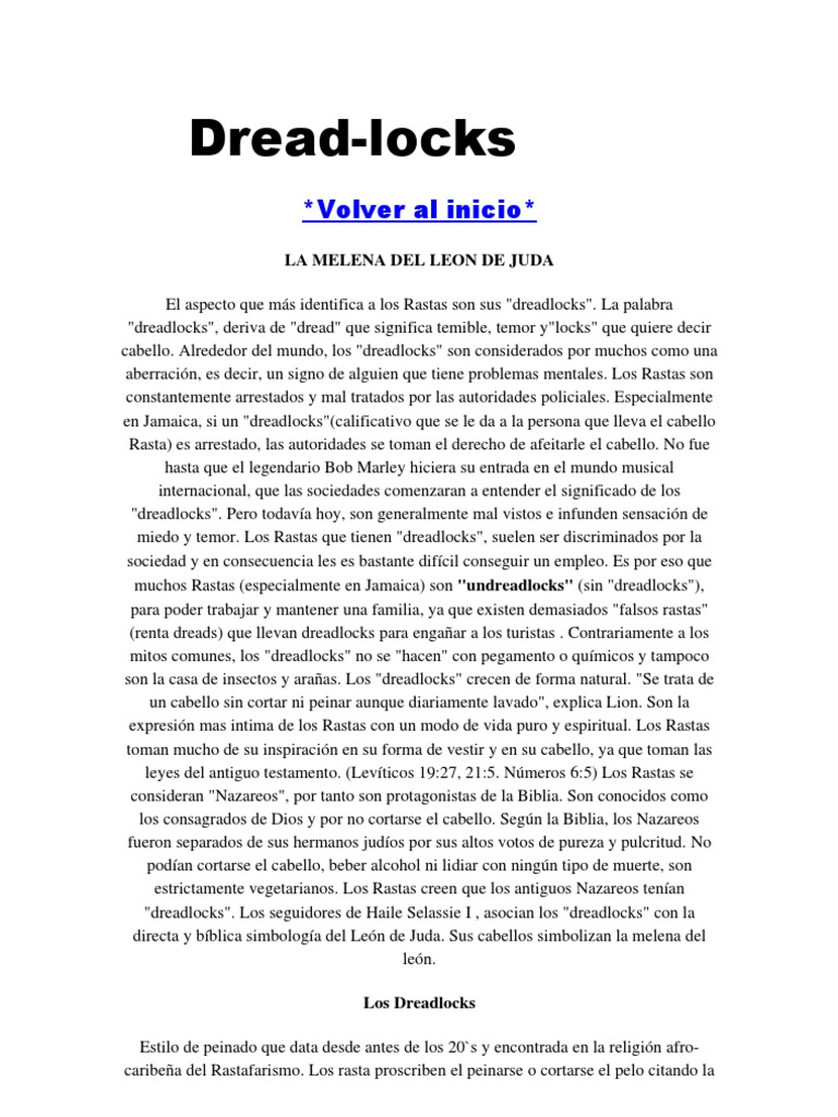 Dread Locks | PDF | Apariencia humana | Cabello humano