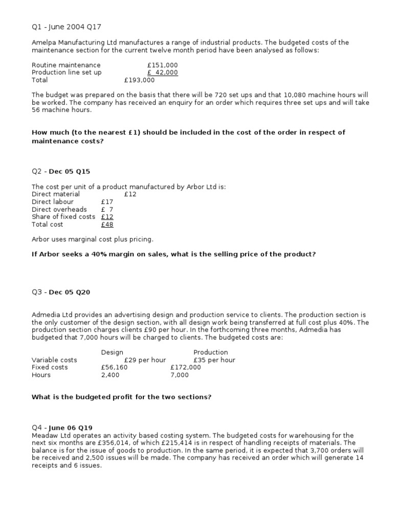 ABC Quick Questions | PDF | Cost | Marketing