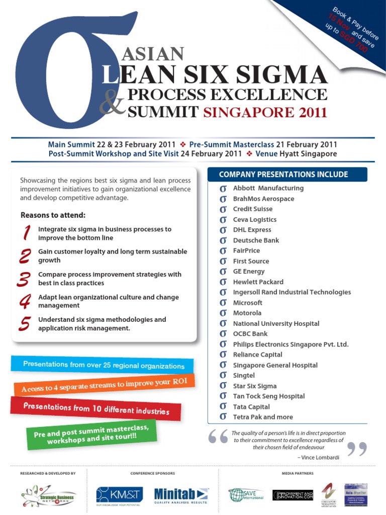 Six Sigma Summit 2011 - 9dec Event Nadeem | PDF | Lean Manufacturing ...