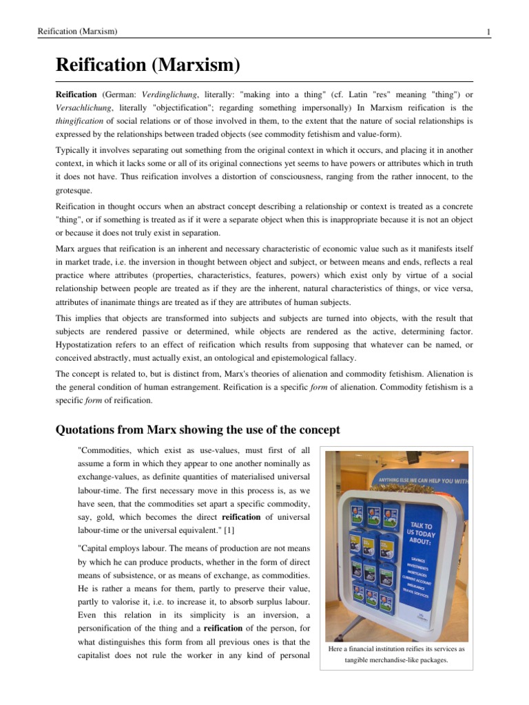 Reification (Marxism) | PDF | Naturalism (Philosophy) | Metaphysical ...