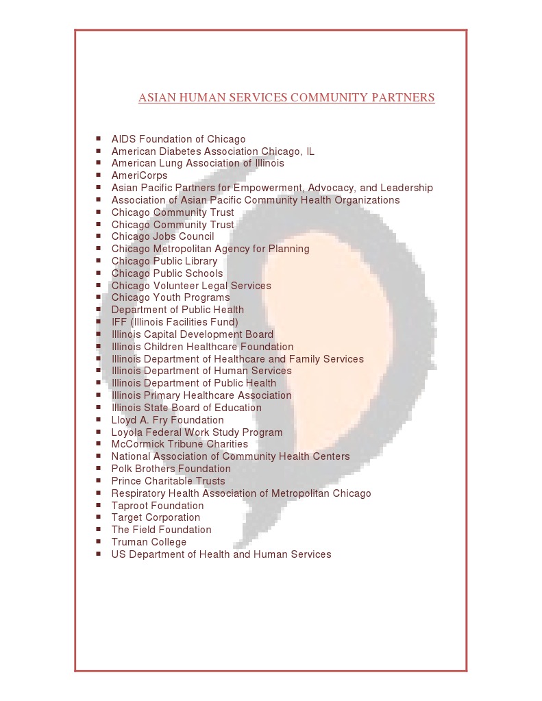 Asian Human Services Community Partners | PDF | Preventive Healthcare ...
