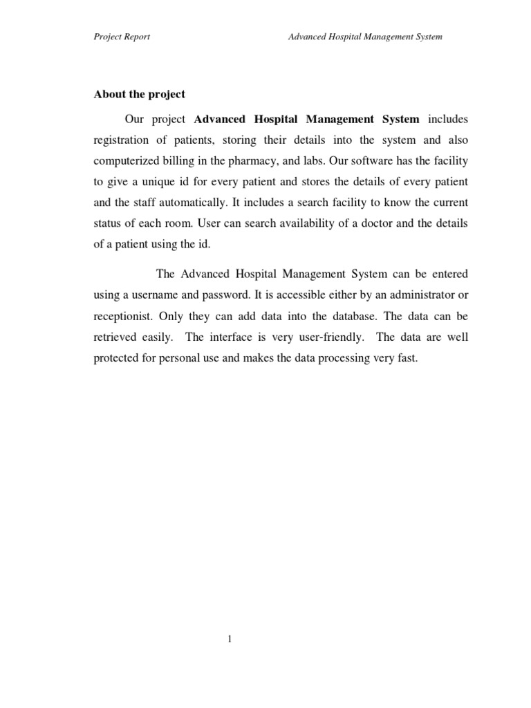 Hospital Management System Project Proposal | PDF | Databases | Usability