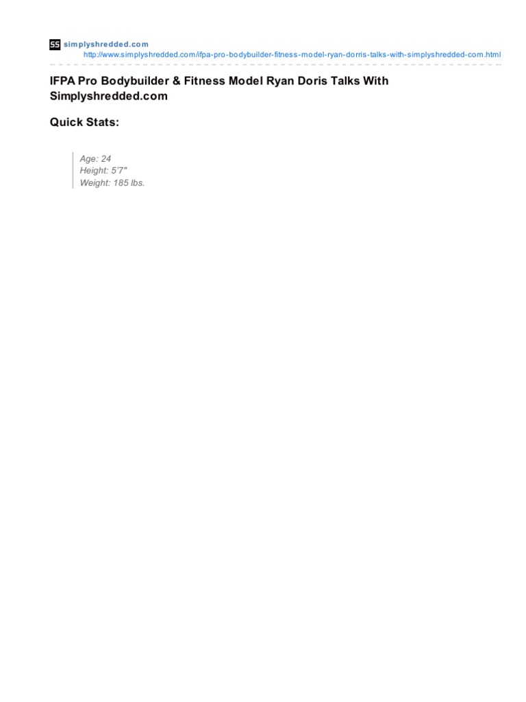 Ryan Doris Natural Bodybuilder | PDF | Physical Exercise | Weightlifting