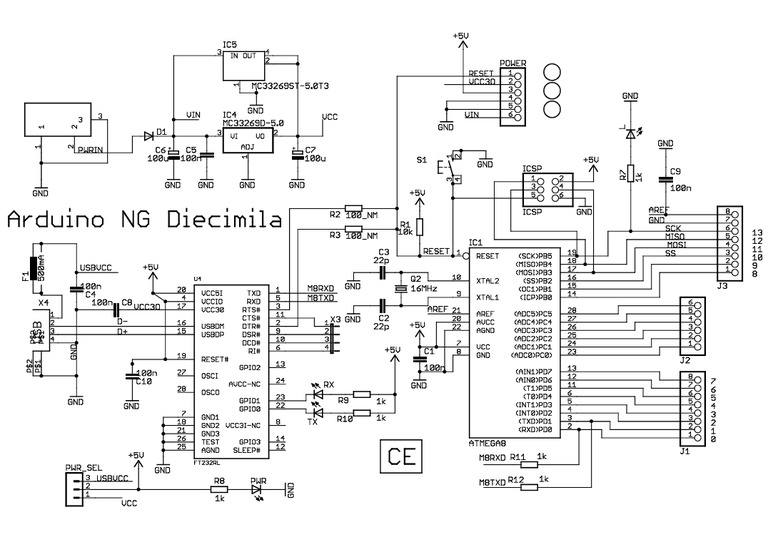 Arduino Diecimila Schematic | PDF