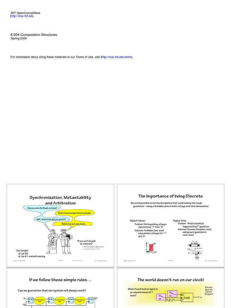 6.004 Computation Structures: Mit Opencourseware | PDF | Electronic Design | Digital Electronics