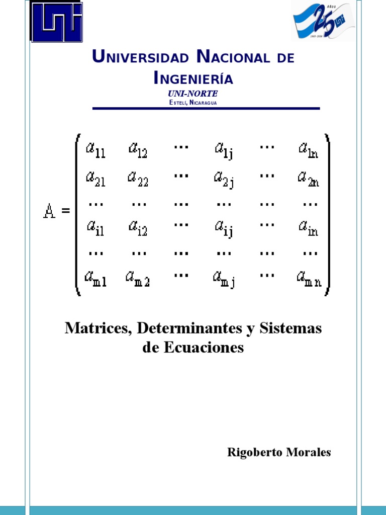 Unidad I Matrices, Determinantes | PDF | Determinante | Matriz ...