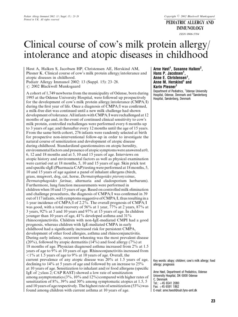 Clinical Course Cmpi | PDF | Food Intolerance | Allergy