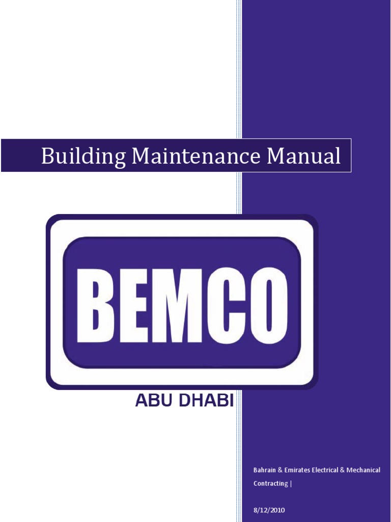 Building Maintenance Manual Overview | PDF | Hvac | Employment