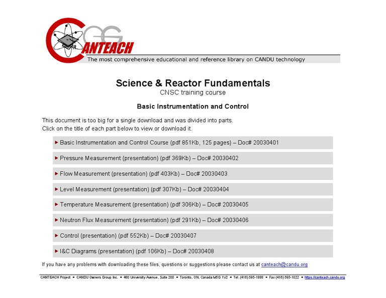 Basic Instrumentation and Control | PDF