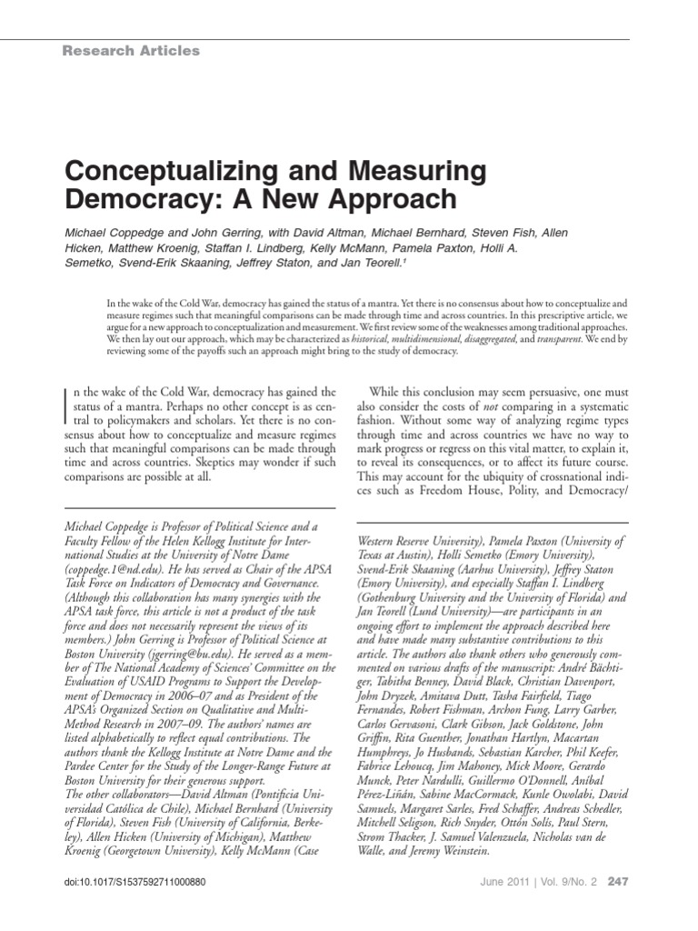 Conceptualizing and Measuring Democracy: A New Approach: Research ...