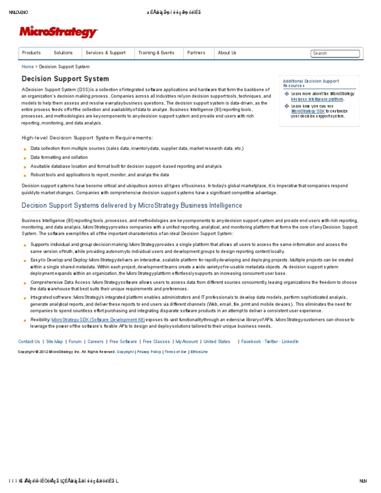 Decision Support System | PDF | Decision Support System | Business ...