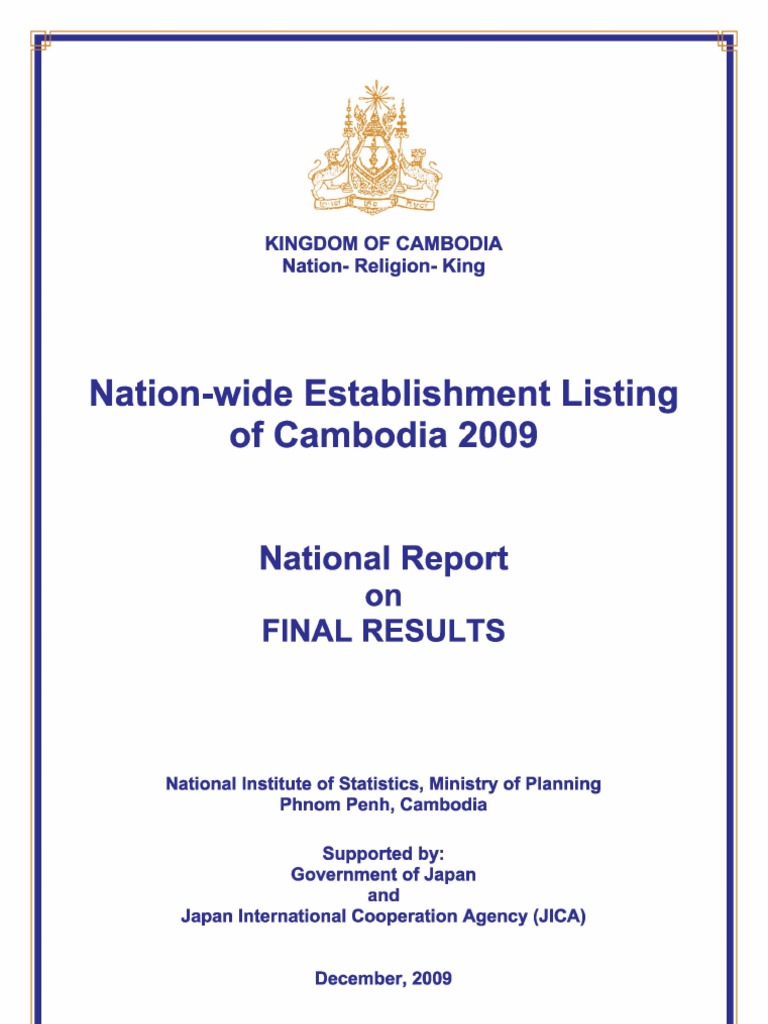 Cambodia Report Pdf Census Science