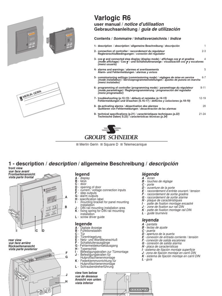 Manual Varlogic r6 | PDF | Courant alternatif | Courant continu