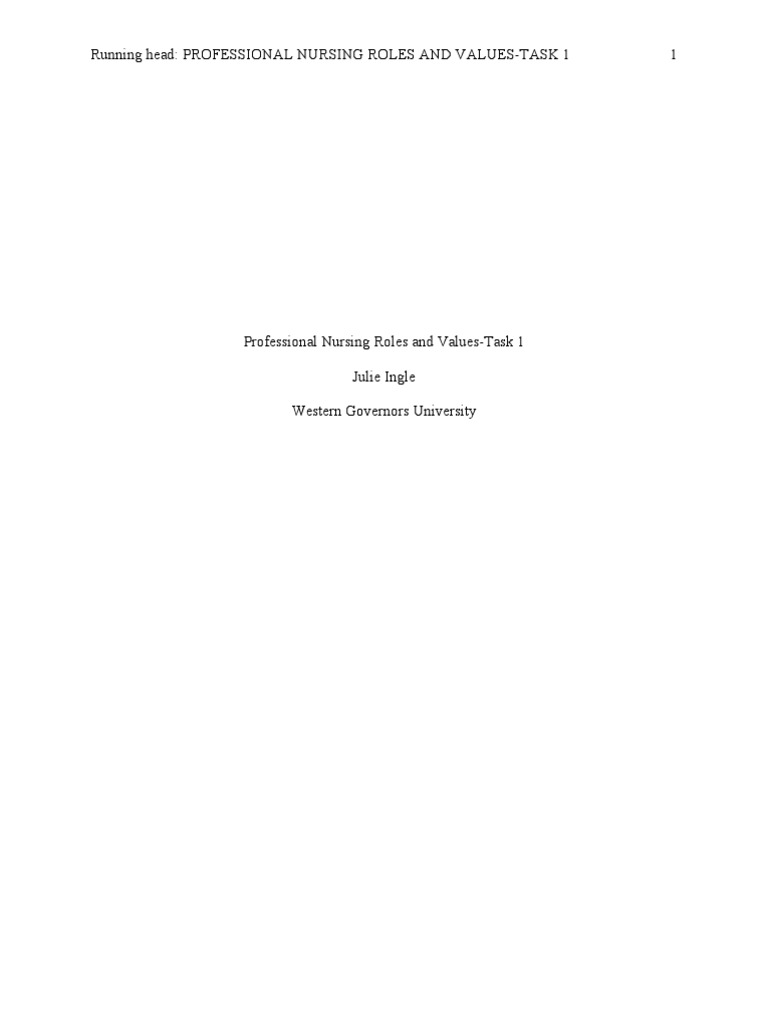 Professional Nursing Roles and Values | PDF | Medical Ethics | Nursing