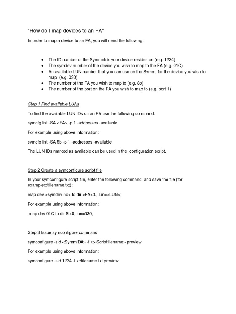 How Do I Map Devices To An FA | PDF