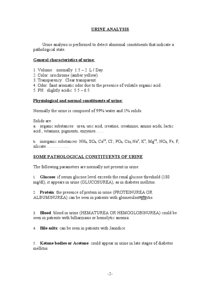 Urine Analysis | PDF | Urine | Medical Specialties