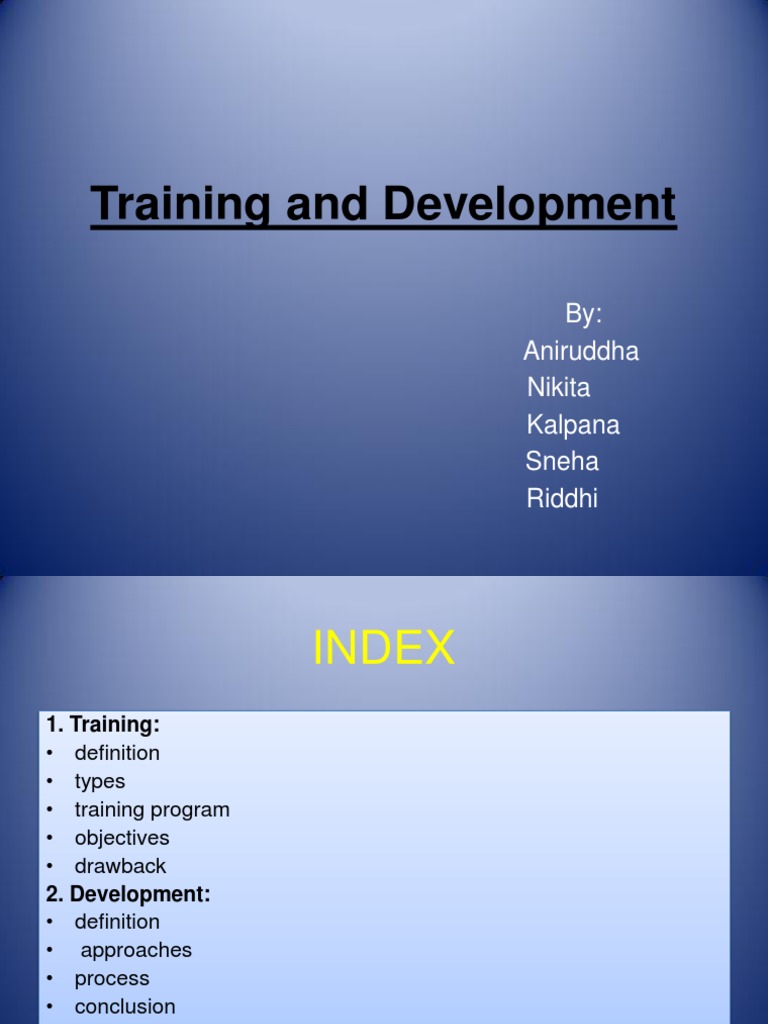 Training and Devlopment | PDF | Goal | Employment