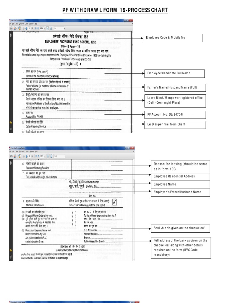 Pf Form-process Details | Cheque | Official Documents