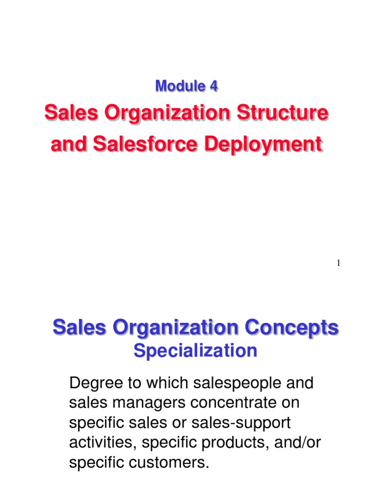 Sales Organization Structure and Salesforce Deployment | PDF | Market ...