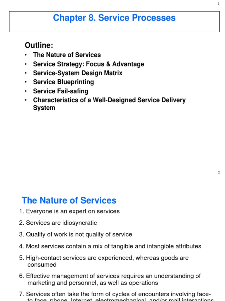 Chapter 8. Service Processes: Outline | PDF | Marketing | Business
