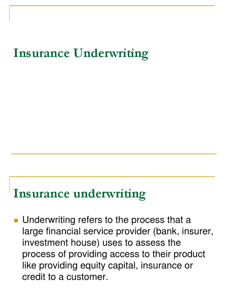 Underwriting | PDF | Underwriting | Insurance