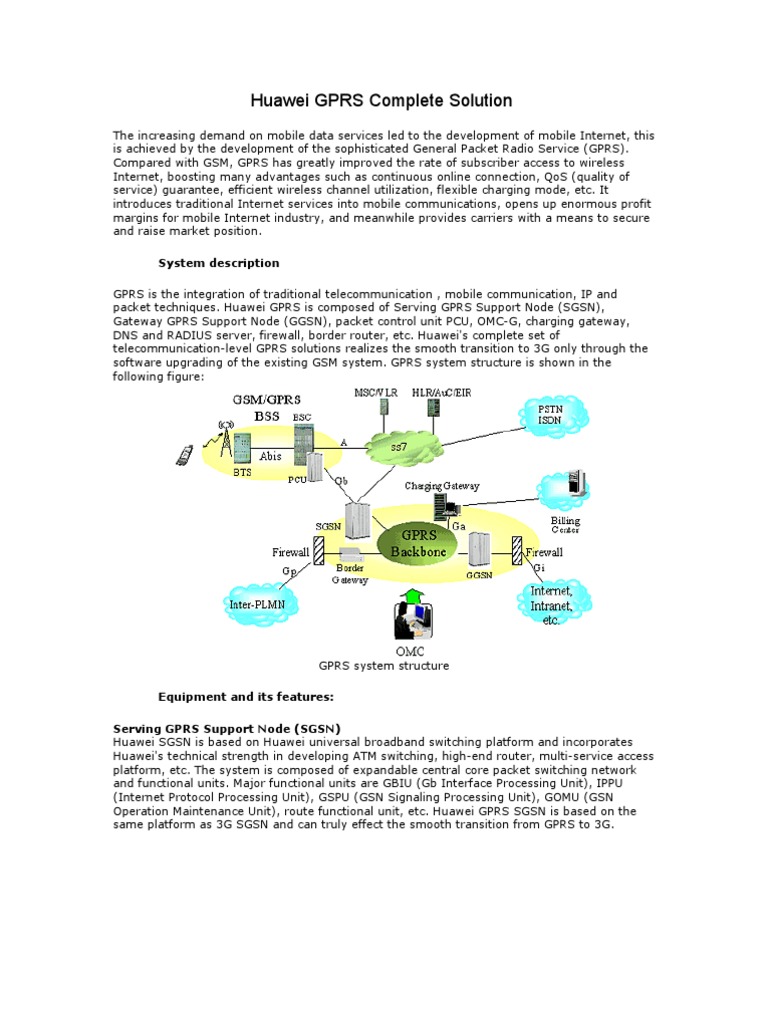 Huawei GPRS Complete Solution | PDF | General Packet Radio Service ...