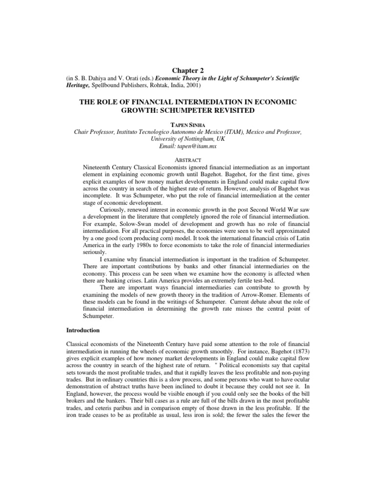 Financial Intermediation and Economic Growth | PDF | Economic Growth ...