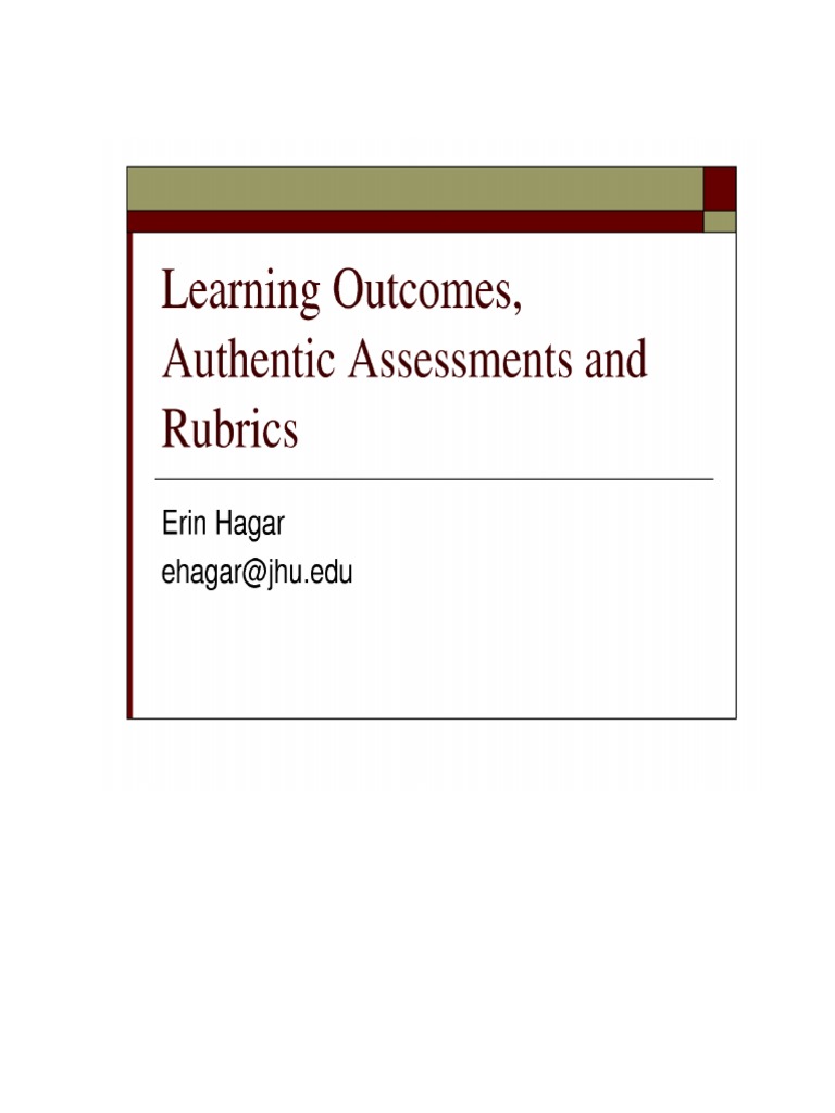 Authentic Assessment | PDF | Educational Assessment | Multiple Choice