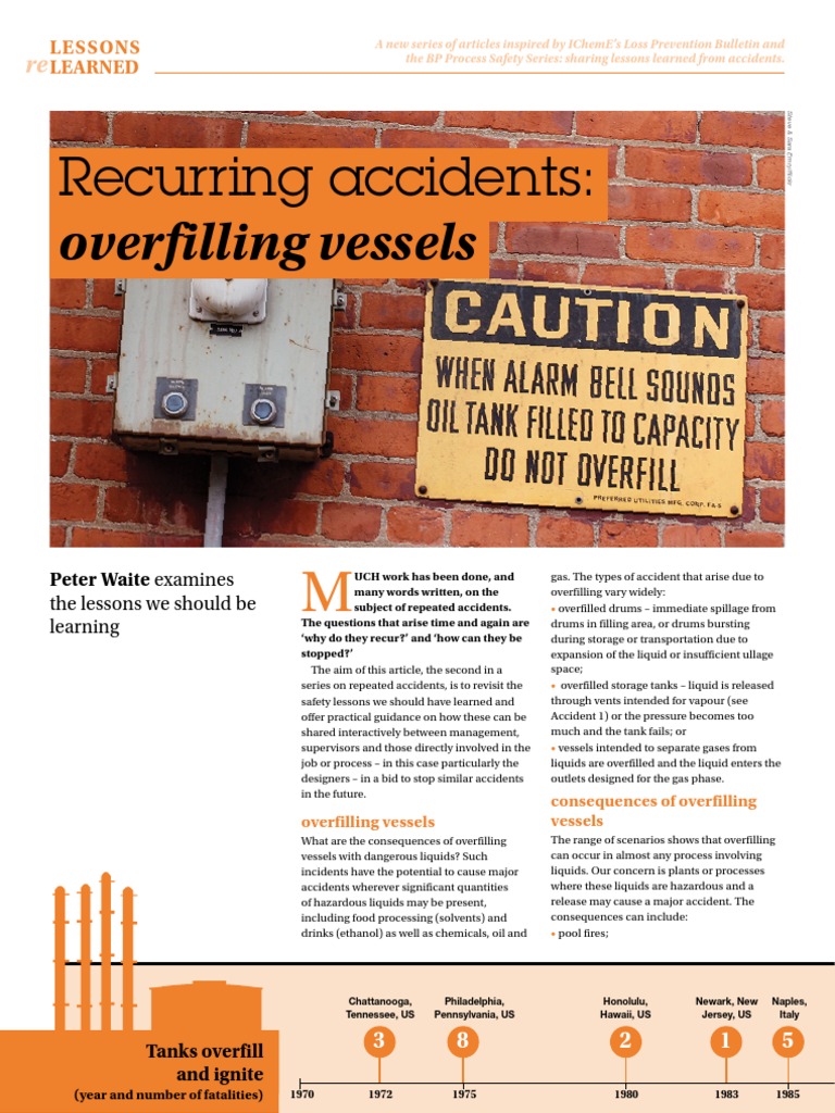 Lessons Learned (Overfilling Vessels) | PDF