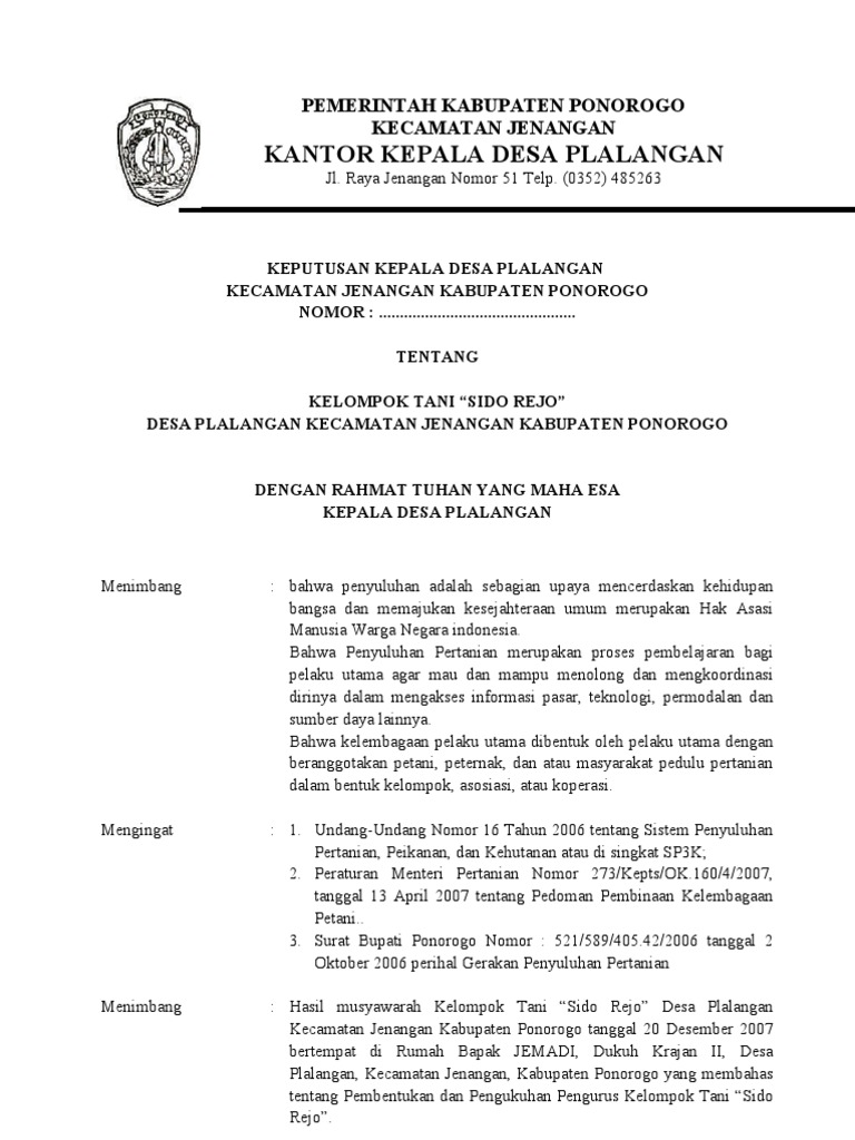 Surat Keputusan | PDF