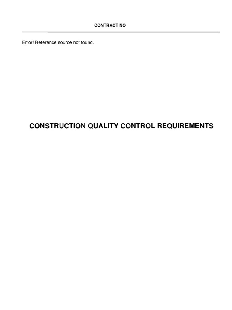 Project Construction Quality Control Requirements | PDF | General ...