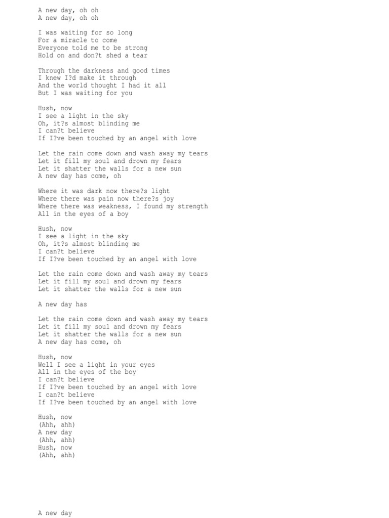 A New Day: Lyrics and Meaning | PDF